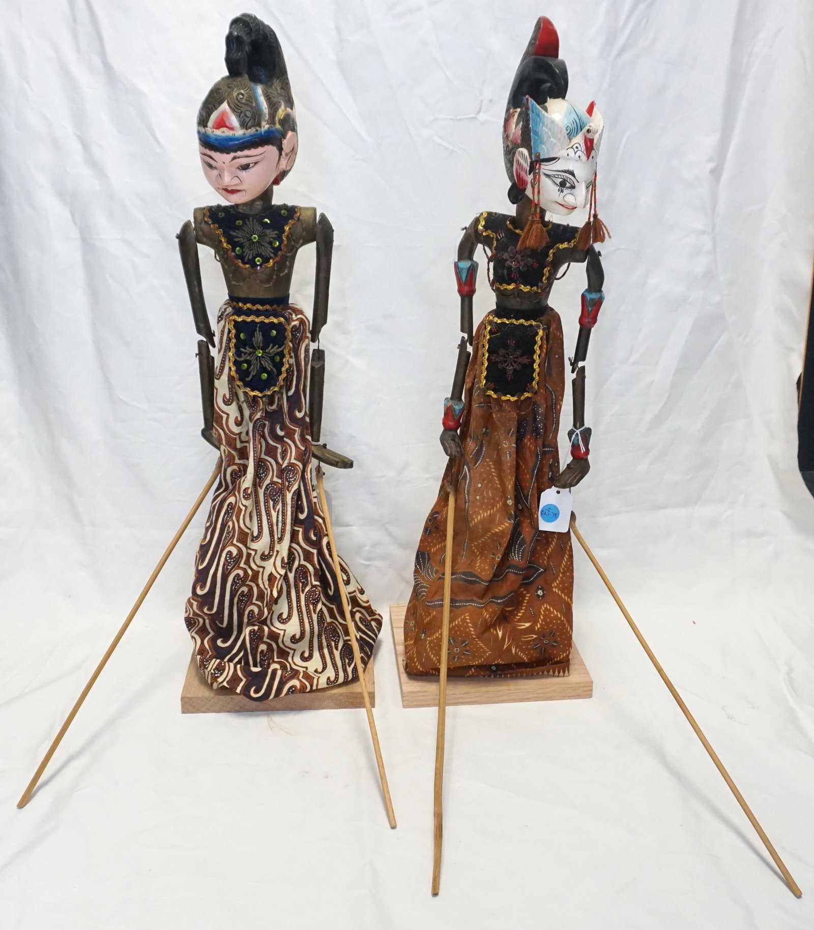 Pair Of Indonesian Wayang Golek Puppets