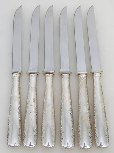 6 Gorham Sterling Silver Steak Knives
