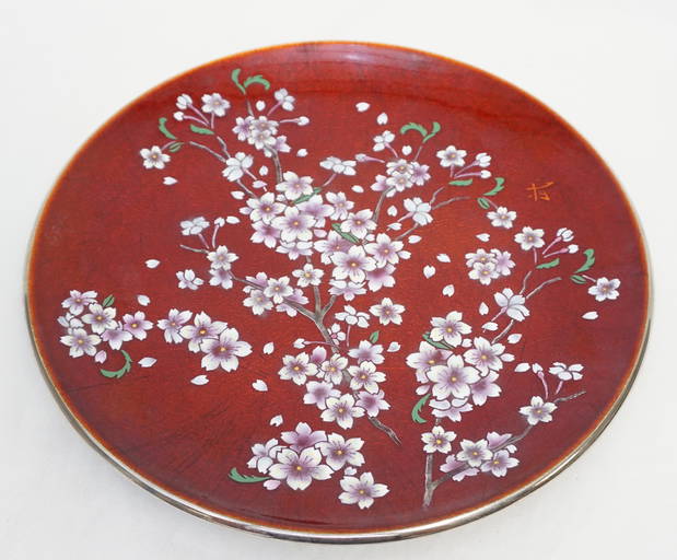 Ando Shippo Cloisonne Charger Cherry Blossoms