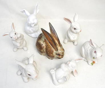 Laughing Bunny Rabbit White Bisque Porcelain Figure, Ak Kaiser, Made In ...