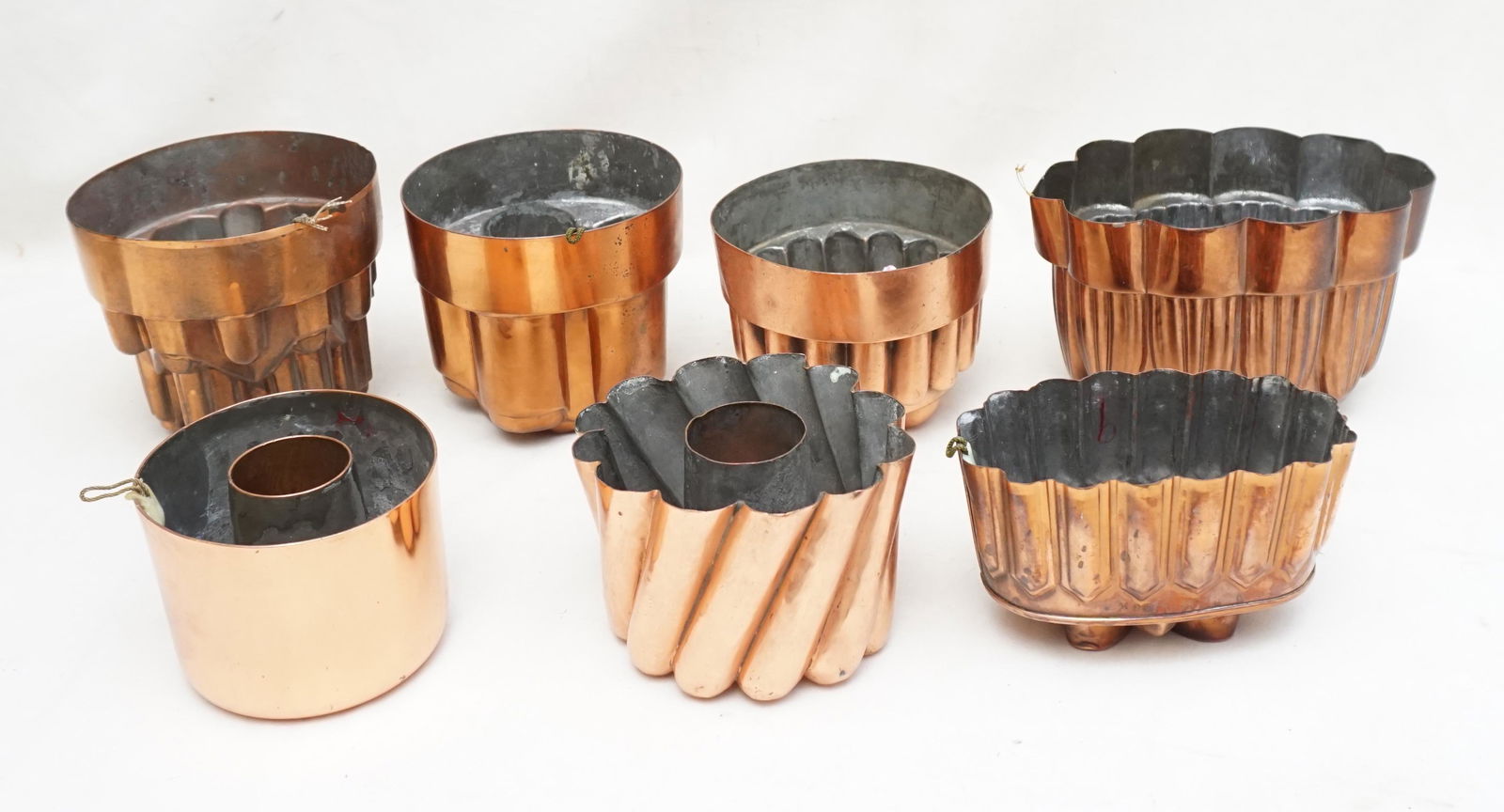 7 Antique 19th C Copper Molds