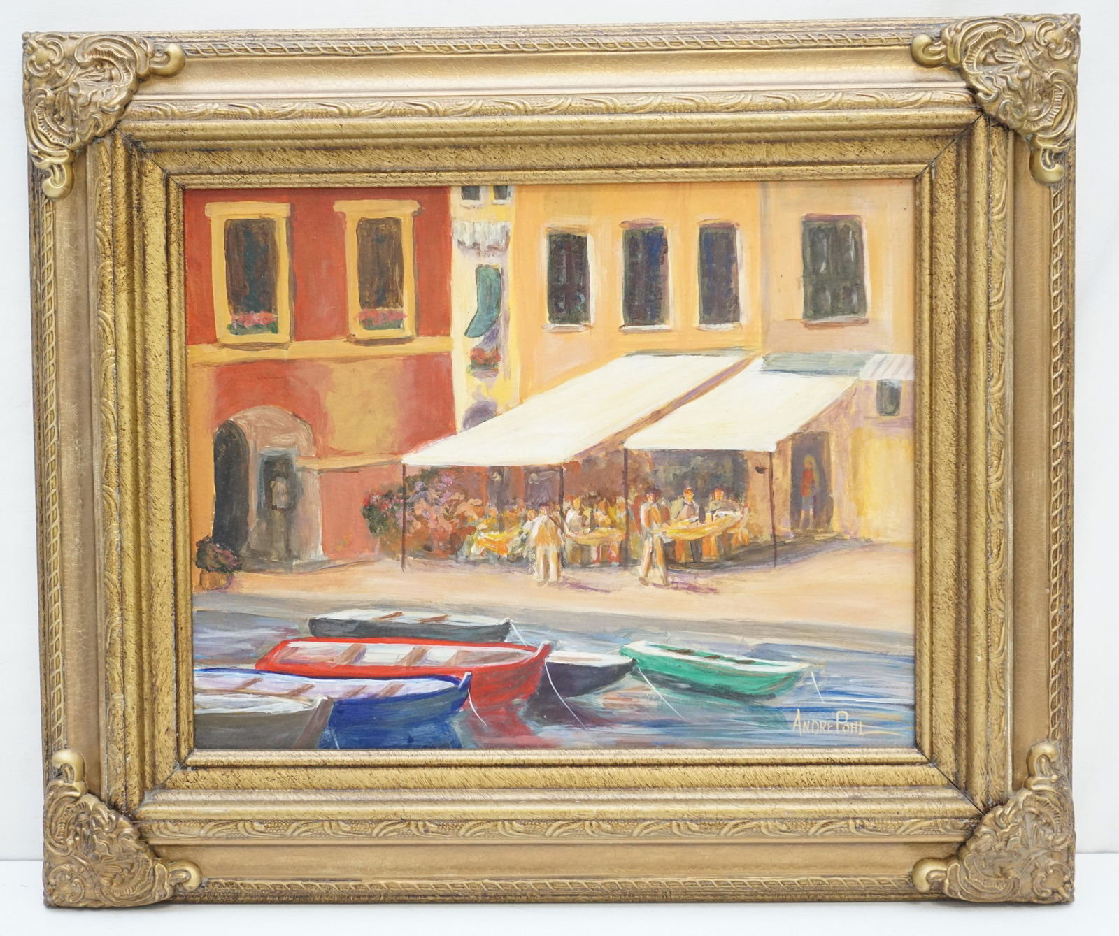 ANDRE POHL OIL ON BOARD MEDITERRANEAN CAFE (#0285) on Jun 05, 2022 ...