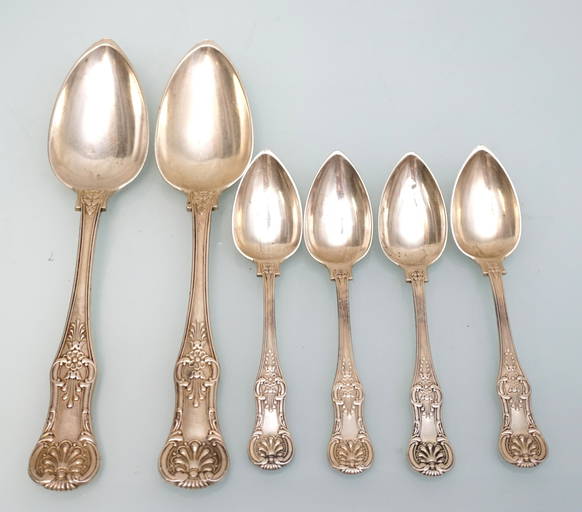 6 Rare H.j. Pepper Coin Silver Spoons
