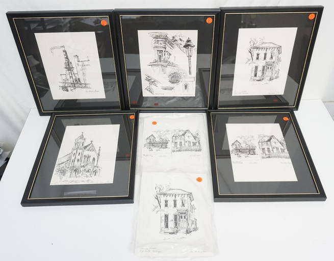 7 Jean Harding Brown Engravings Plymouth