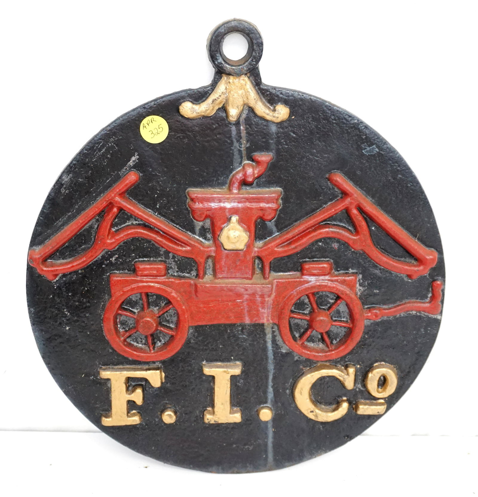 Vintage Fire F.i. Co. Cast Iron Fire Insurance Sign Plaque