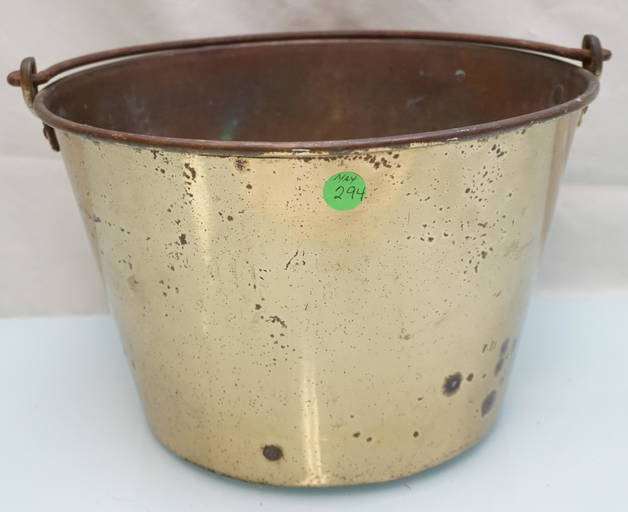 Antique 19th C Haydens Brass Bucket