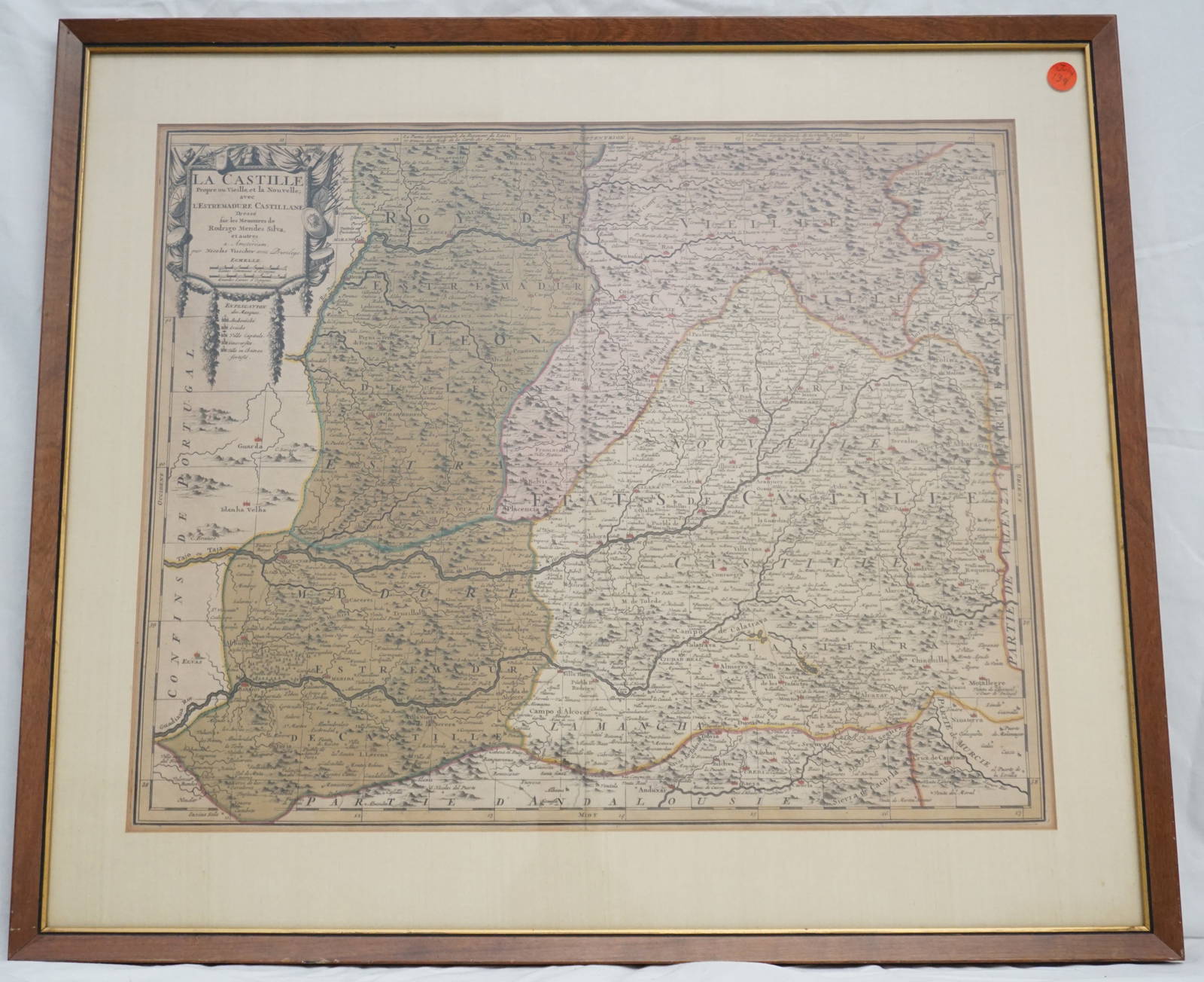 Antique Hand Colored La Castille Map Auction