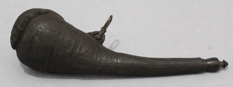 ANTIQUE ARABIC CAMEL SCROTUM POWDER FLASK