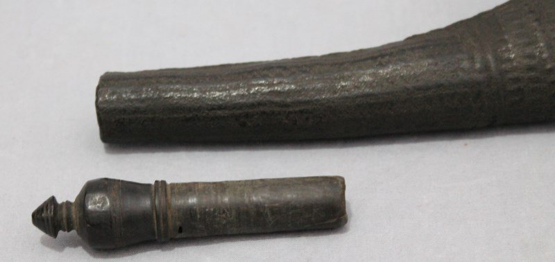 ANTIQUE ARABIC CAMEL SCROTUM POWDER FLASK