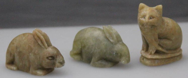 Grouping Of 3 Carved Stone Statues