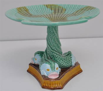 Majolica Dolphin Compotes (2)