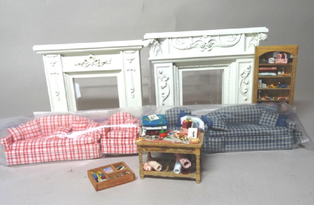 Dollhouse Miniature Fireplaces And Half Scale Furniture
