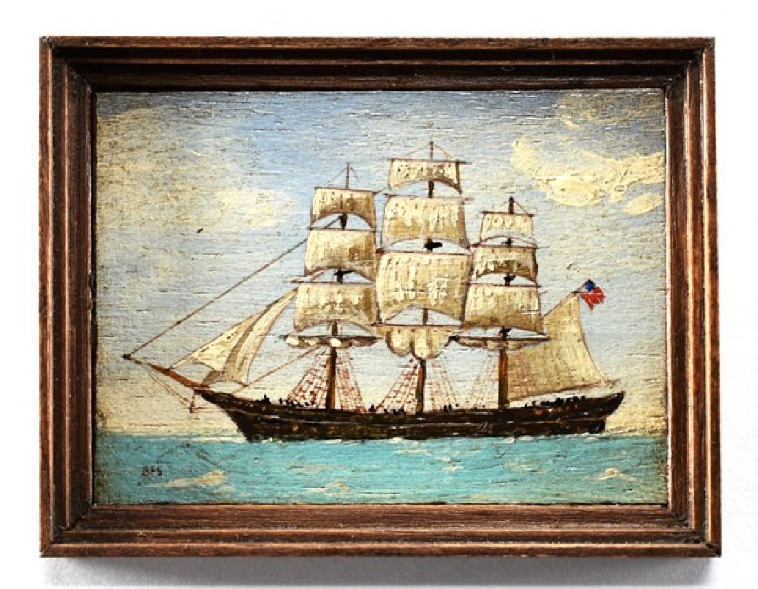George Schlosser Sailing Ship Painting for Dollhouse