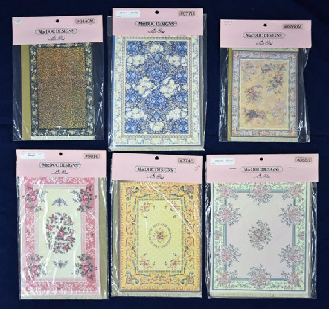 Six MacDOC Design Dollhouse Rugs Miniatures