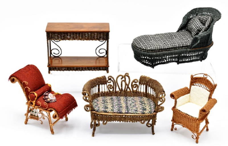 Artisan Dollhouse Wicker Furniture Miniatures