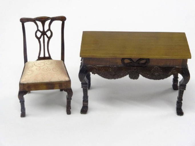 Mark Gooch Dollhouse Artisan Table & Chair Miniatures
