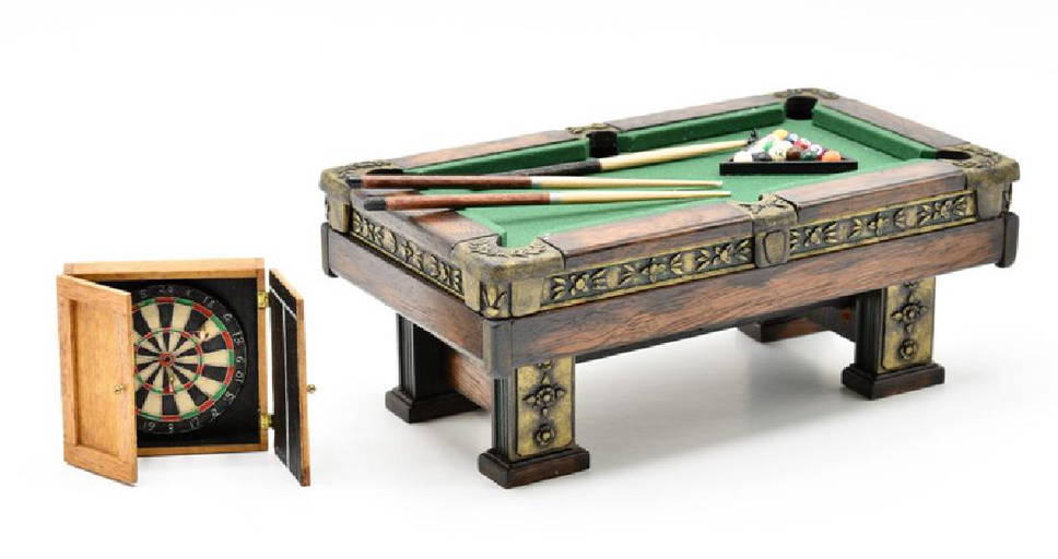 John Gullaksen Dollhouse Pool Table & Watt Dart Board