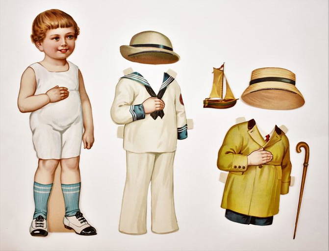 Early German Boy Paper Doll Set - Sep 15, 2019 | Ron Rhoads Auctioneers ...