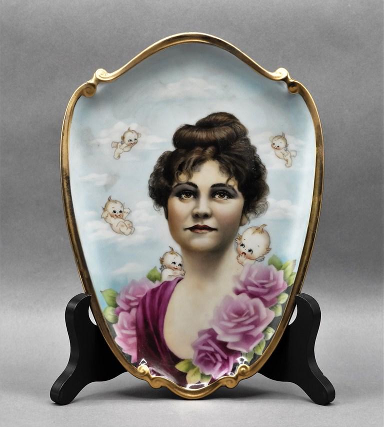 Kewpie Tray Hand Painted By Cox Portrait Of Rose O'neil