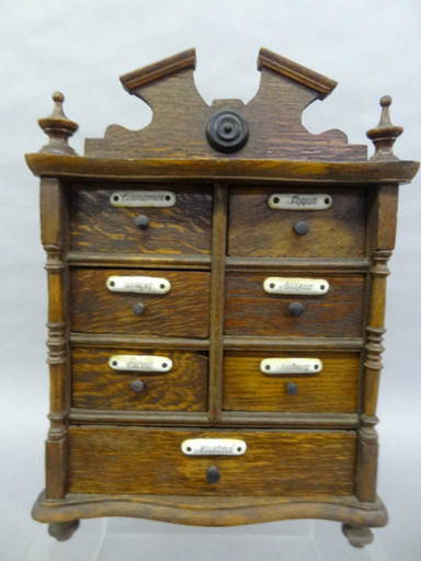 Antique Oak Spice Box