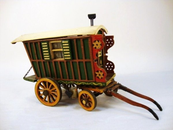 41: Miniature Painted Gypsy Wagon