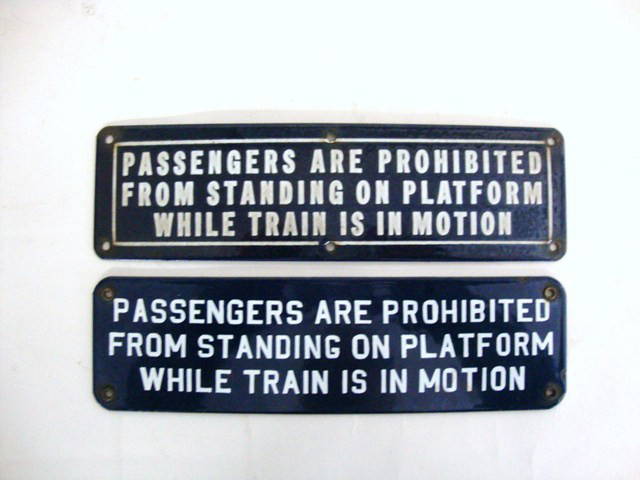 Porcelain Signs, For Passengers