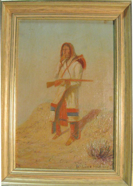 914: Hart Merriam Schultz aka Lone Wolf Oil On Board
