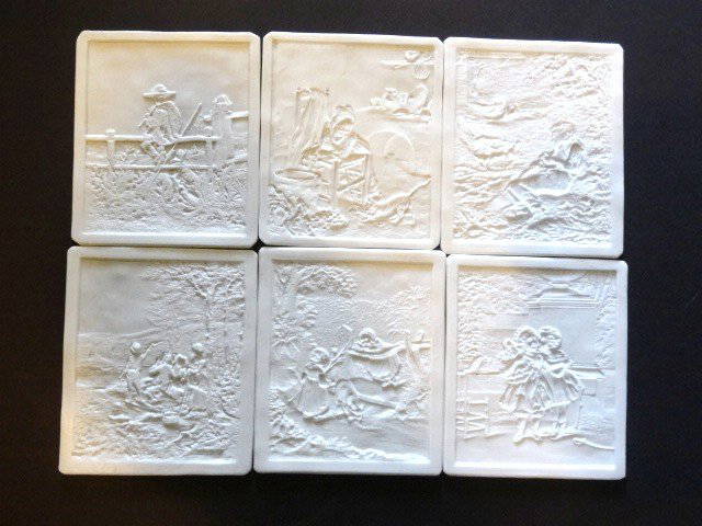 Six Rare Lithophane Panels