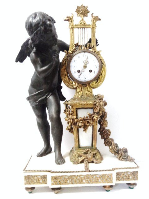 Monumental French Cupid Clock