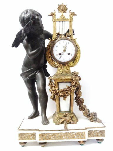 Monumental French Cupid Clock
