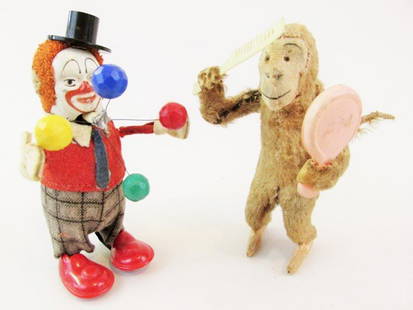 Schuco Clown Juggler & Monkey Wind Ups