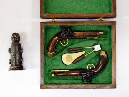 Pair Of British Tower Flintlock Dueling Pistols In Case.