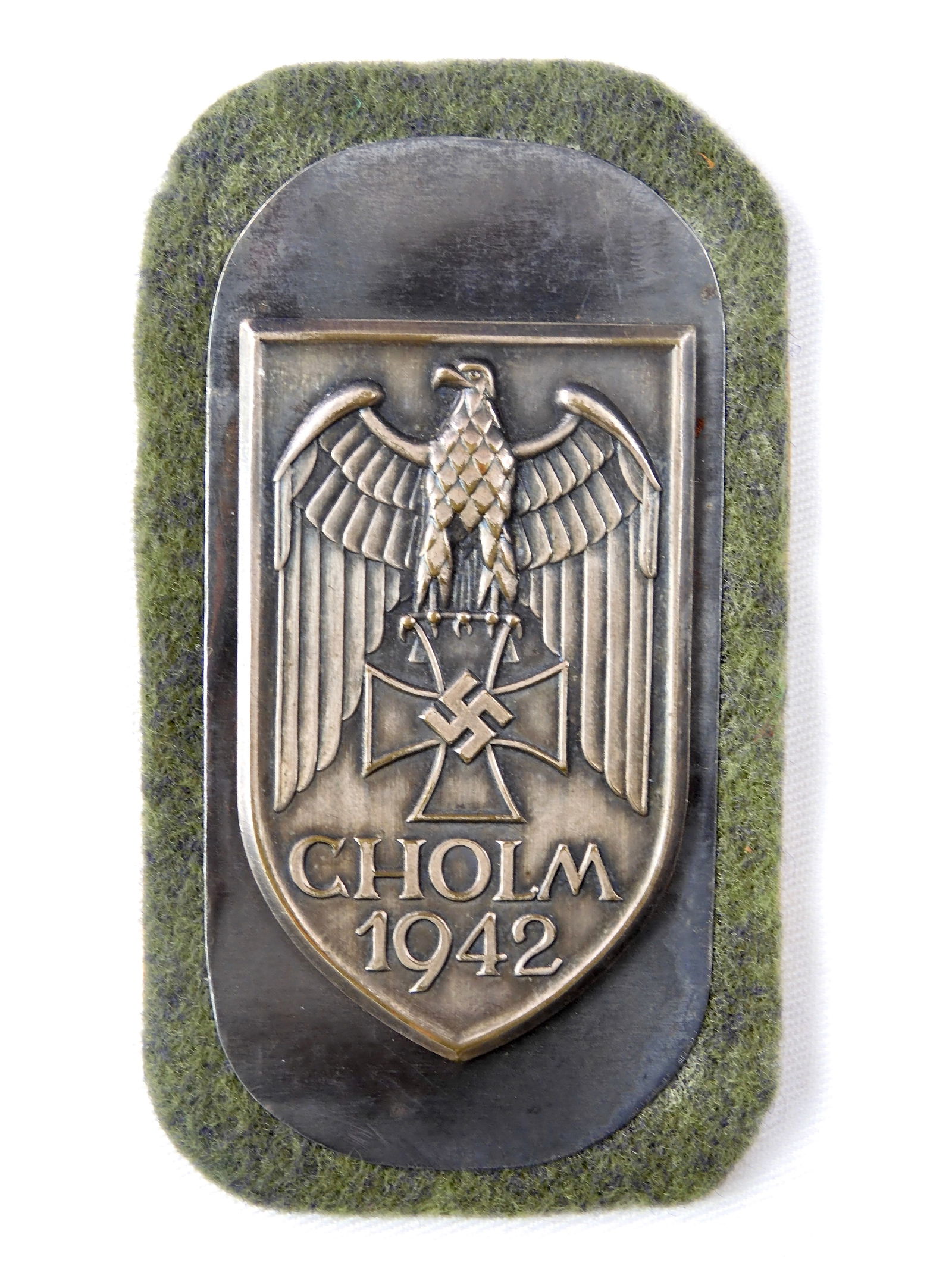 German Germany Ww2 Cholm 1942 Shield Badge Auction