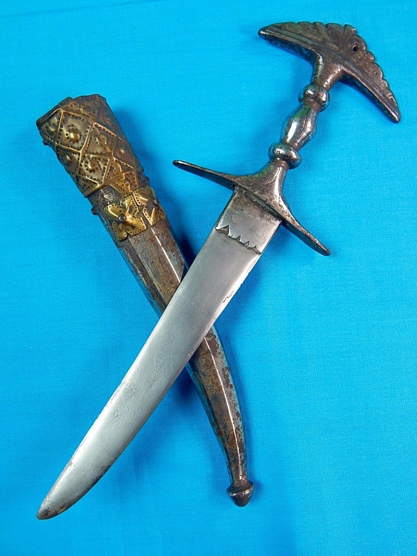 Antique 18 C India Damascus Jamdhar Katari Dagger Knife