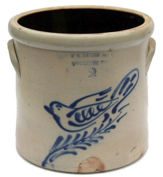 F.b. Norton & Sons Stoneware Crock Dove