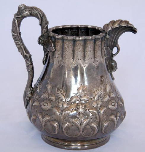 Jones Ball & Poor Coin Silver Boston Pitcher