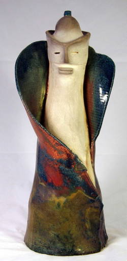 Group Of Eight Rick Fox Raku Ceramic Statues And Ma