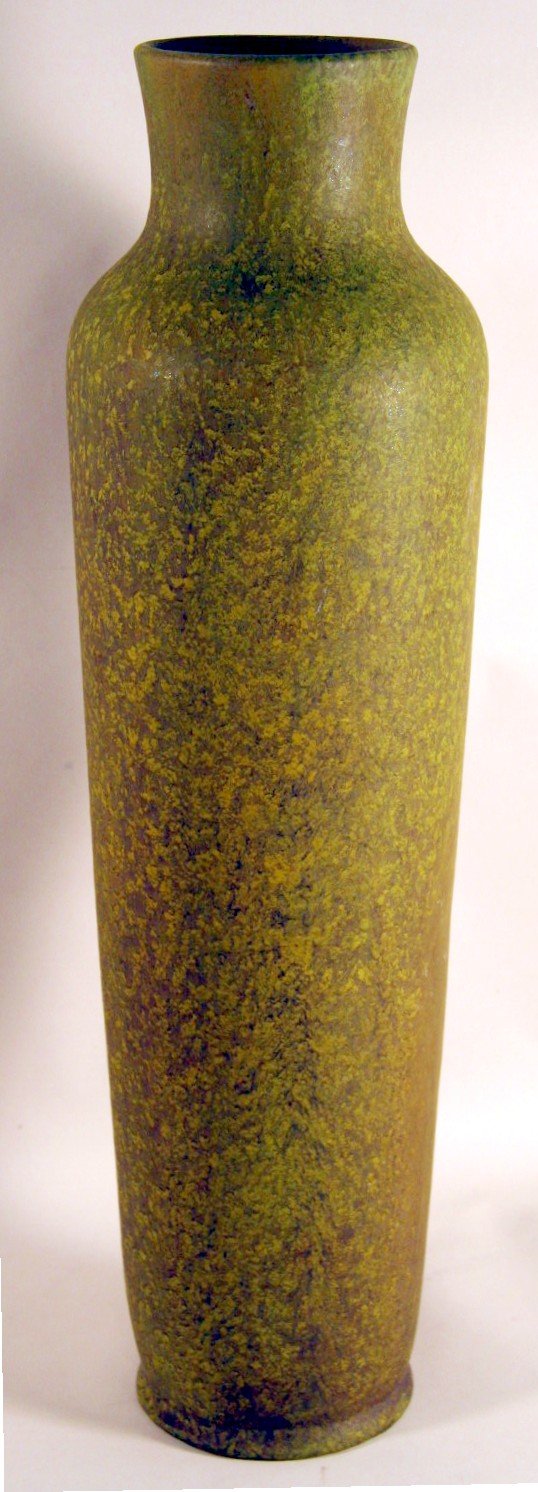 Monumental 20 Inch Matte Green Vase