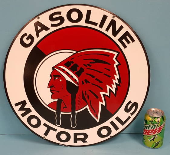 Porclain Chief Gasoline Motor Oils Sign