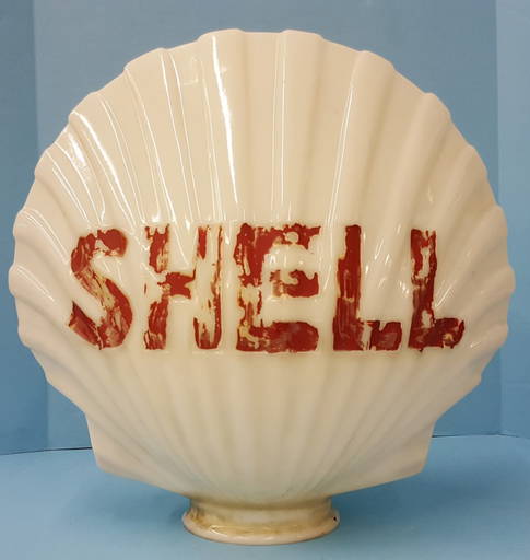 Original Shell Milk Glass Gas Pump Globe