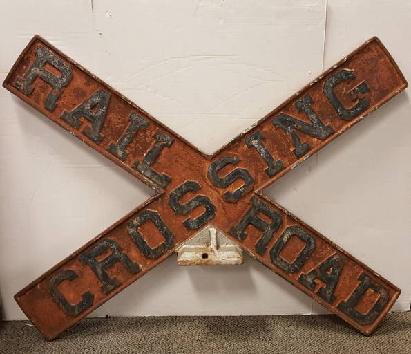 Cast Iron Railroad Crossing Sign
