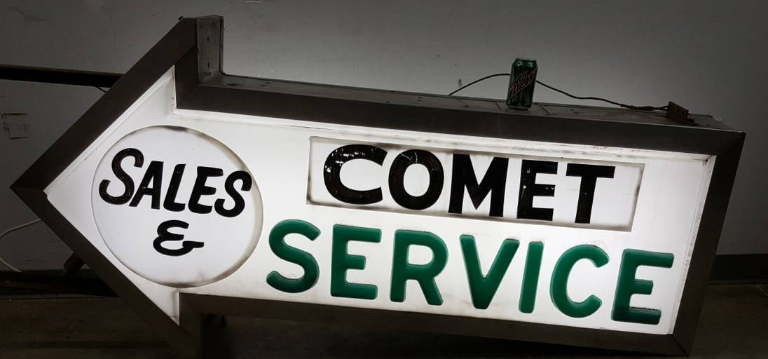 Comet Sales & Service Light Up Arrow Dealership Sign - Dec 16, 2017 ...