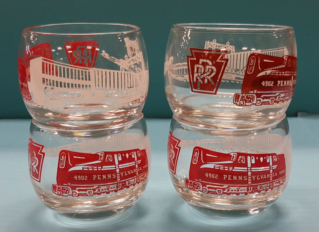 Pennsylvania Railroad drinking glasses
