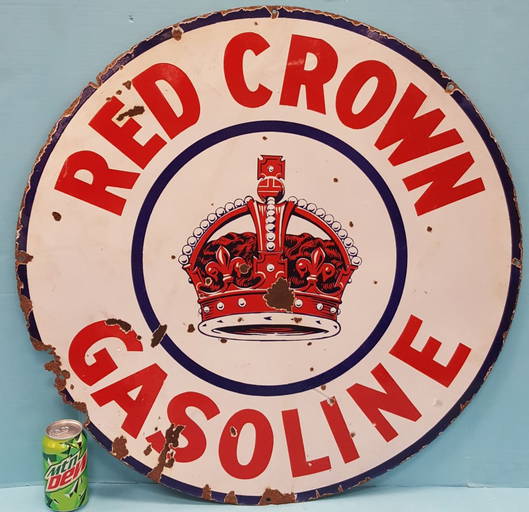 30" Porcelain Red Crown Gasoline Dealership Sign - Mar 17, 2018 ...