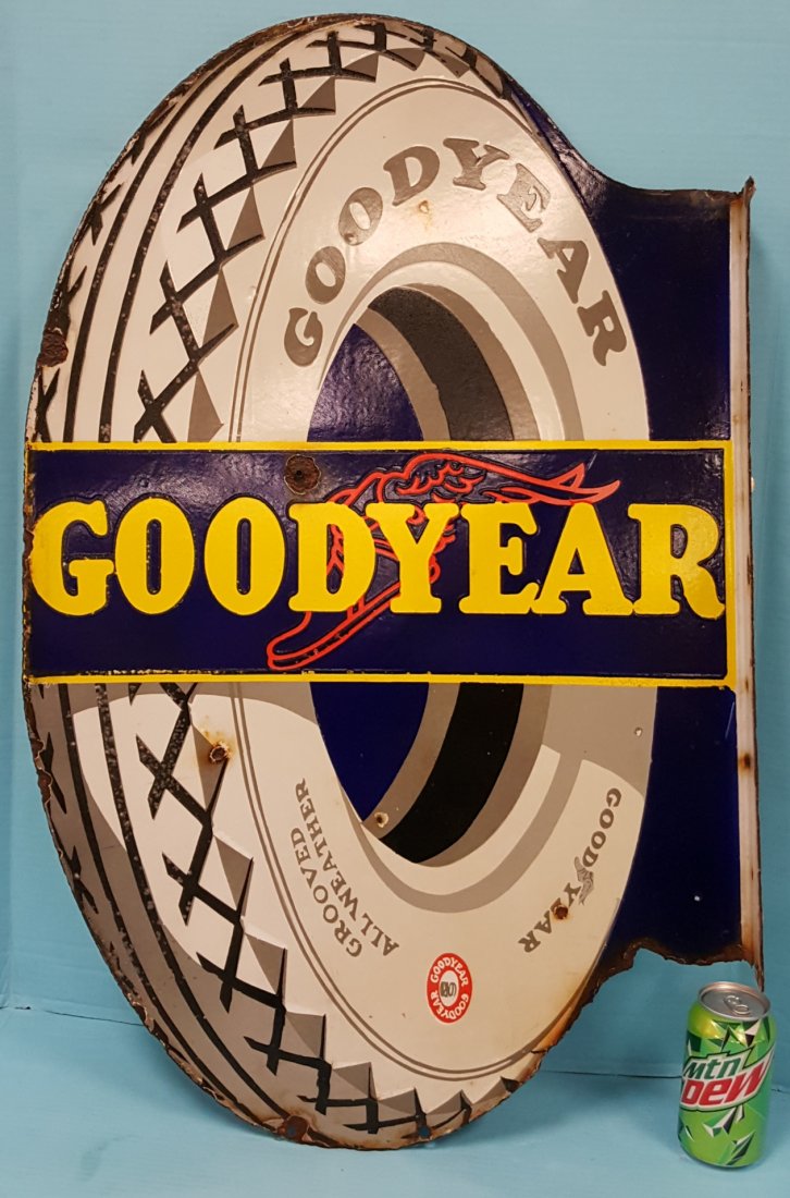 Goodyear Porcelain Flange Sign