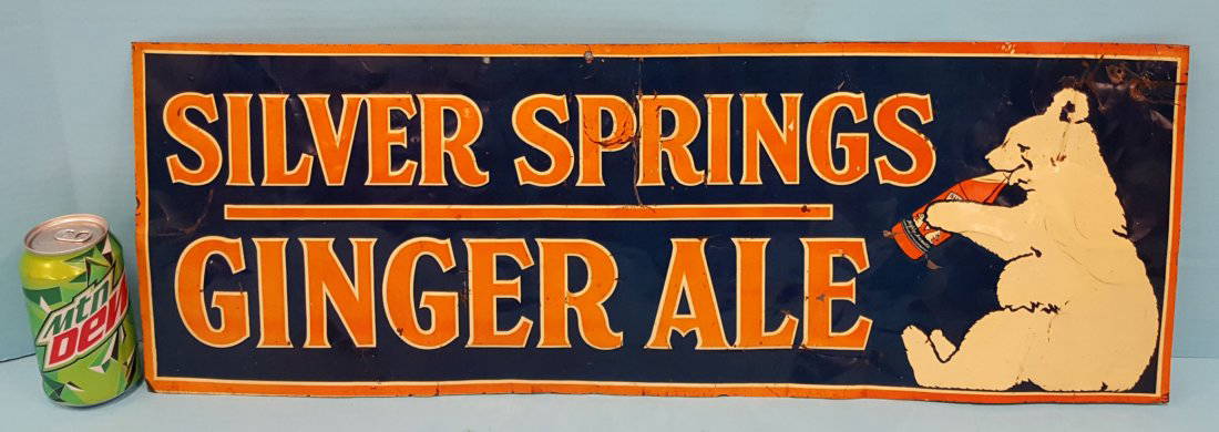 Silver Springs Ginger Ale Tin Sign