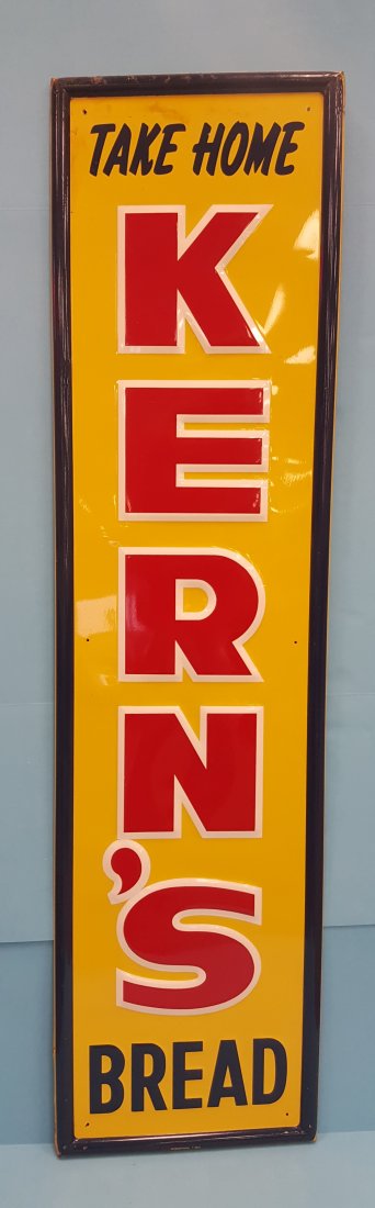 NOS Kern's Bread Tin Vertical Sign