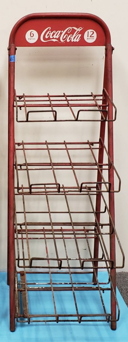 Coca Cola Bottle Rack with Sign