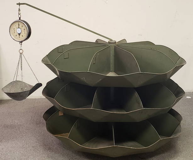 Hardware Store Rotating Nail Bin With Scale