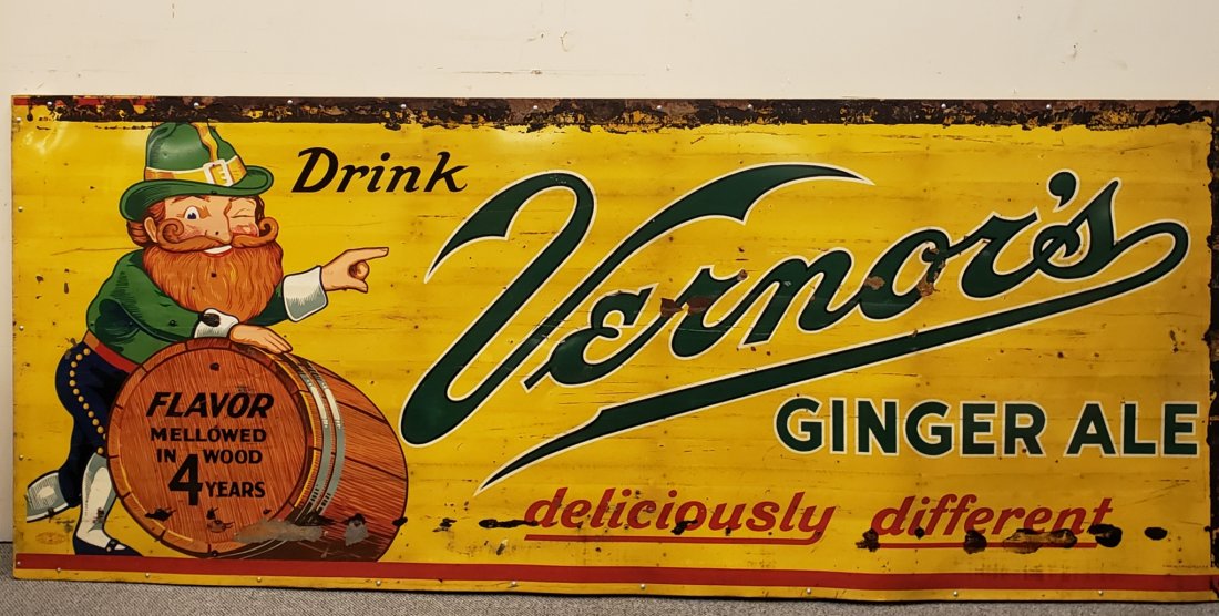 Large 10ft Vernor's Tin Sign